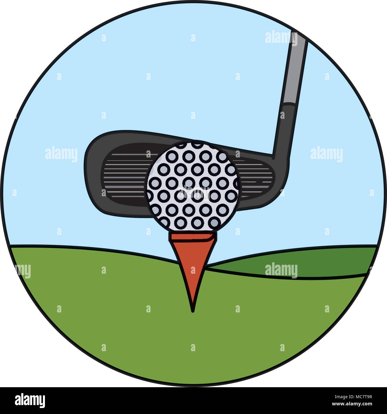 color professional golf bat with ball to play Stock Vector Image & Art ...