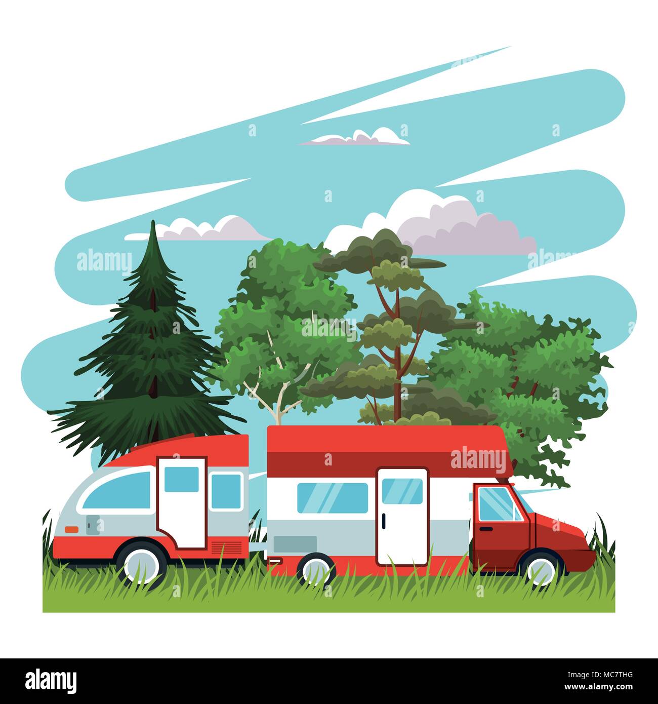 Caravan at landscape Stock Vector Image & Art - Alamy