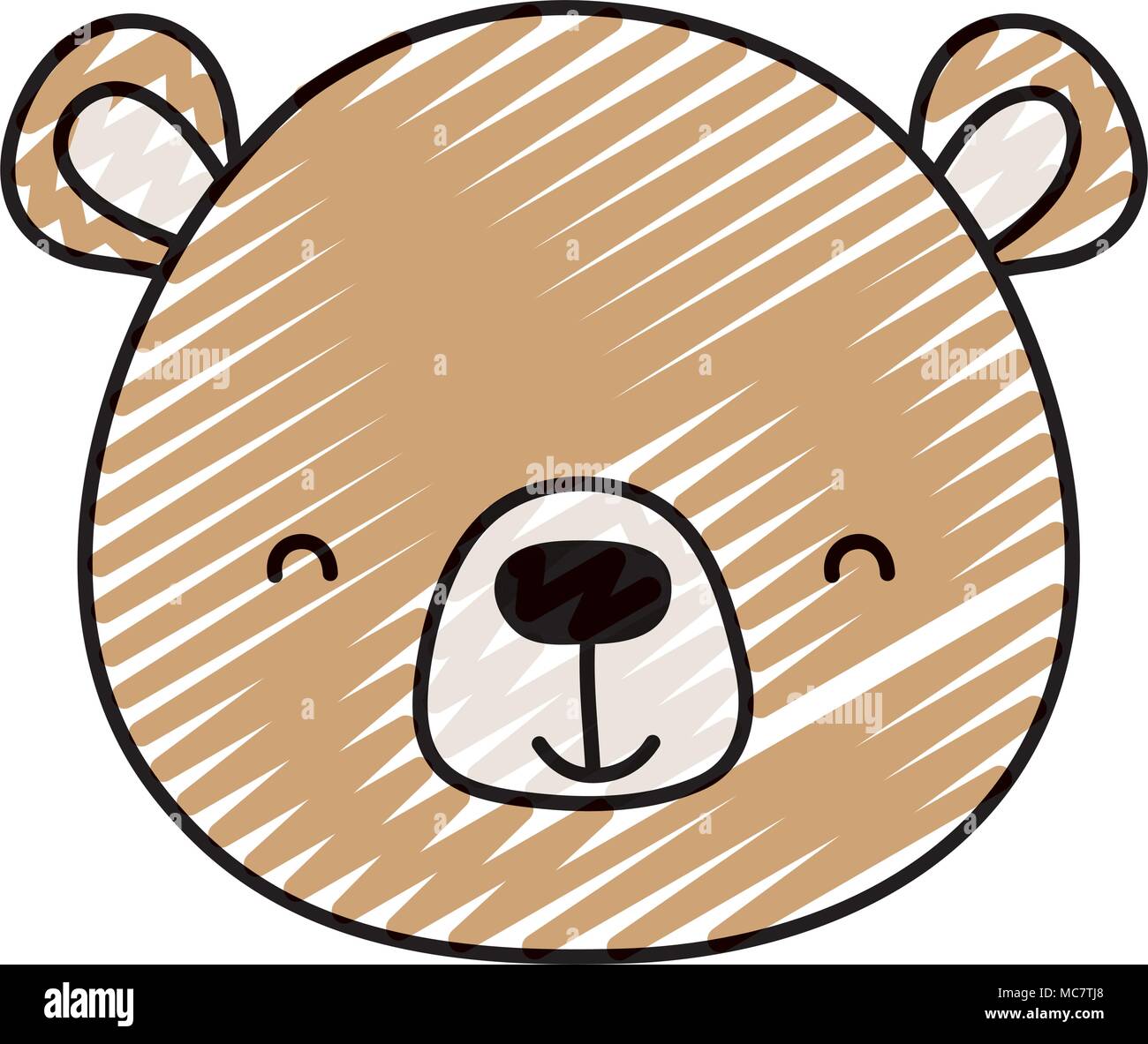 doodle cute bear head wild animal Stock Vector Image & Art - Alamy
