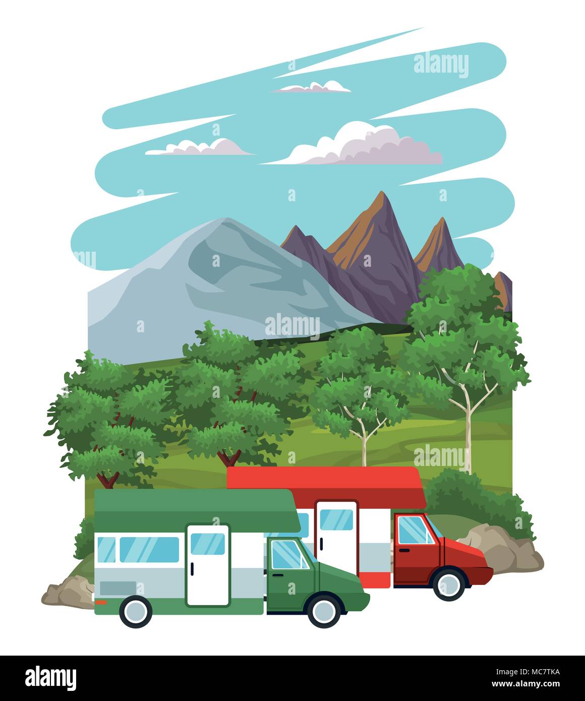 Campervan view Stock Vector Images - Alamy