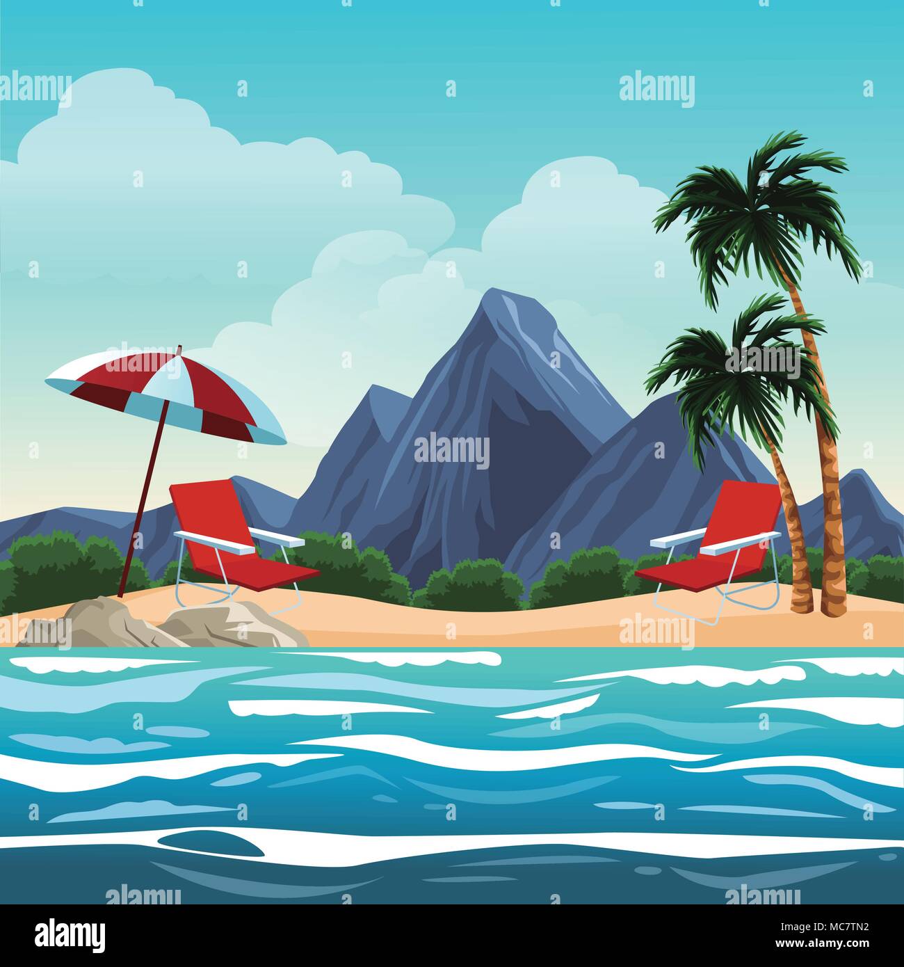 Beachscape Stock Vector Images - Alamy