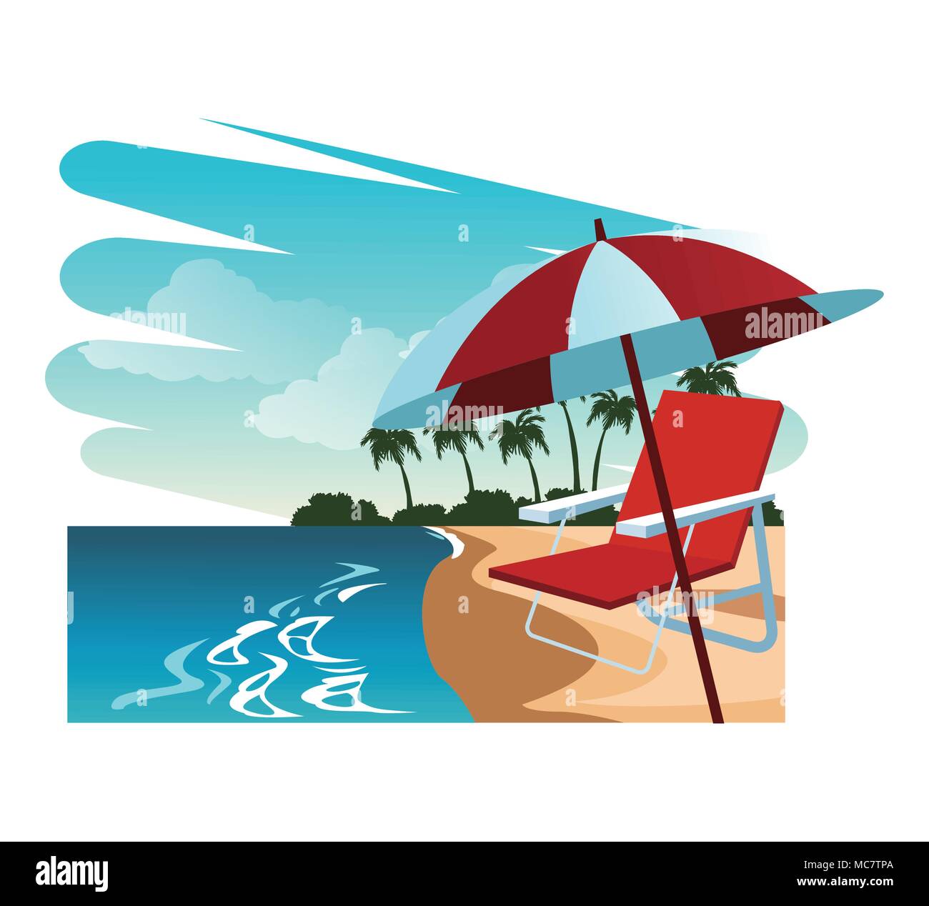 Beautiful beachscape scenery Stock Vector Image & Art - Alamy