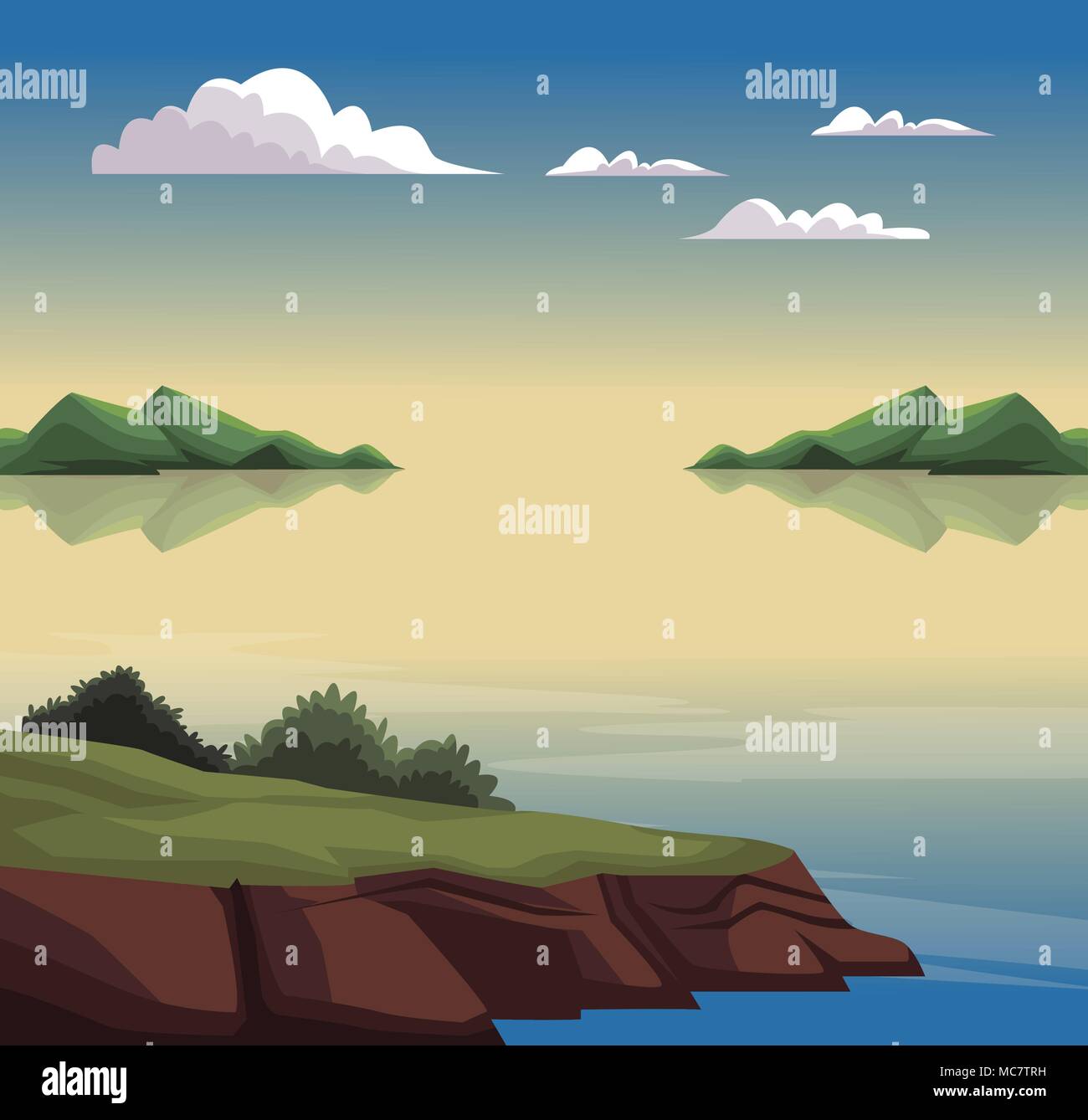 Beautiful landscape scenery Stock Vector Image & Art - Alamy