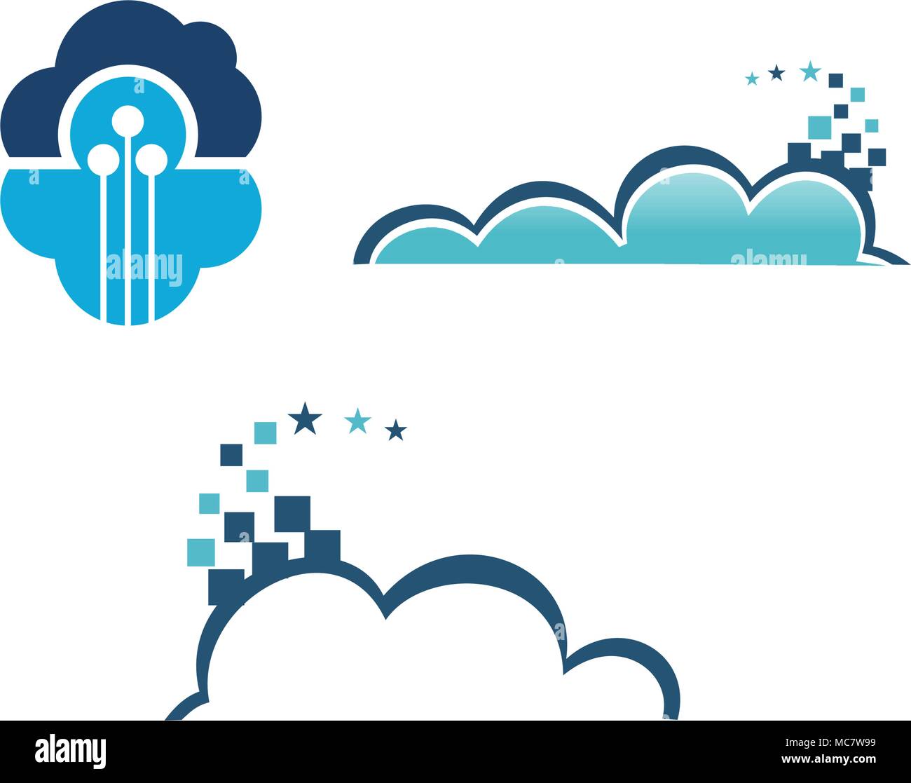 Cloud Technology Template Set Stock Vector Image & Art - Alamy