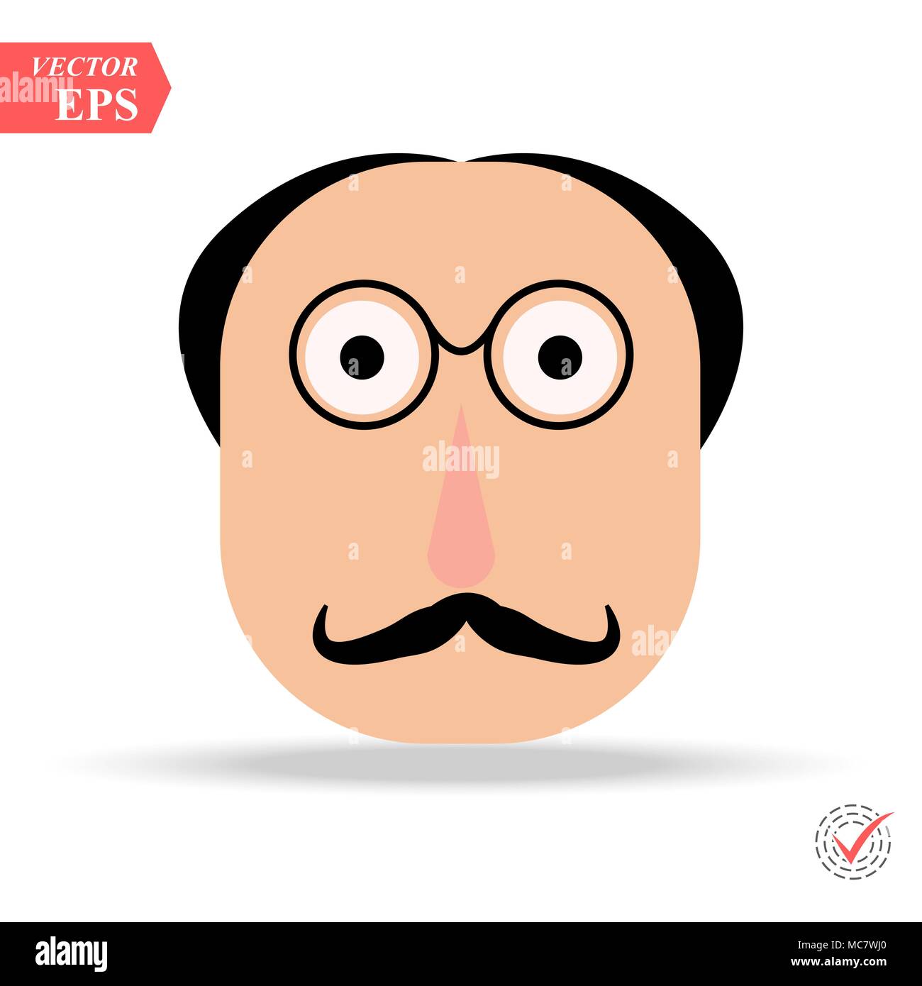man with glasses and mustache avatar character eps Stock Vector Image ...
