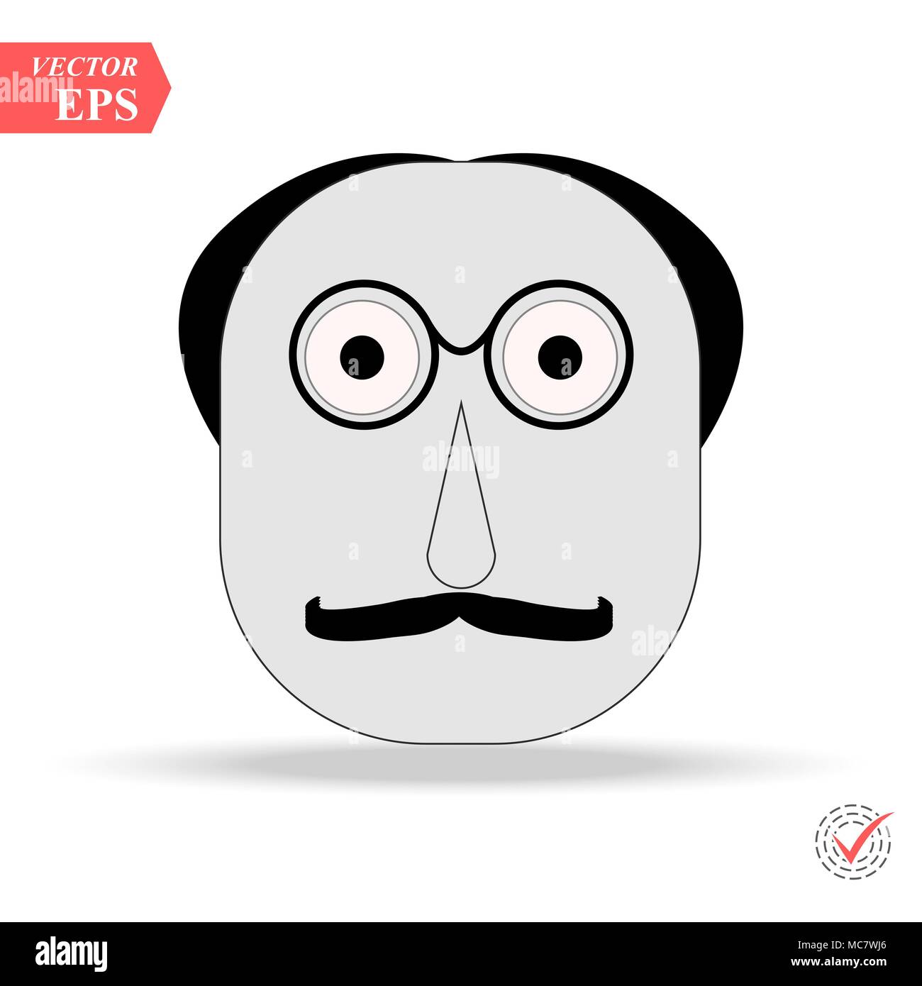 man with glasses and mustache avatar character eps Stock Vector Image ...