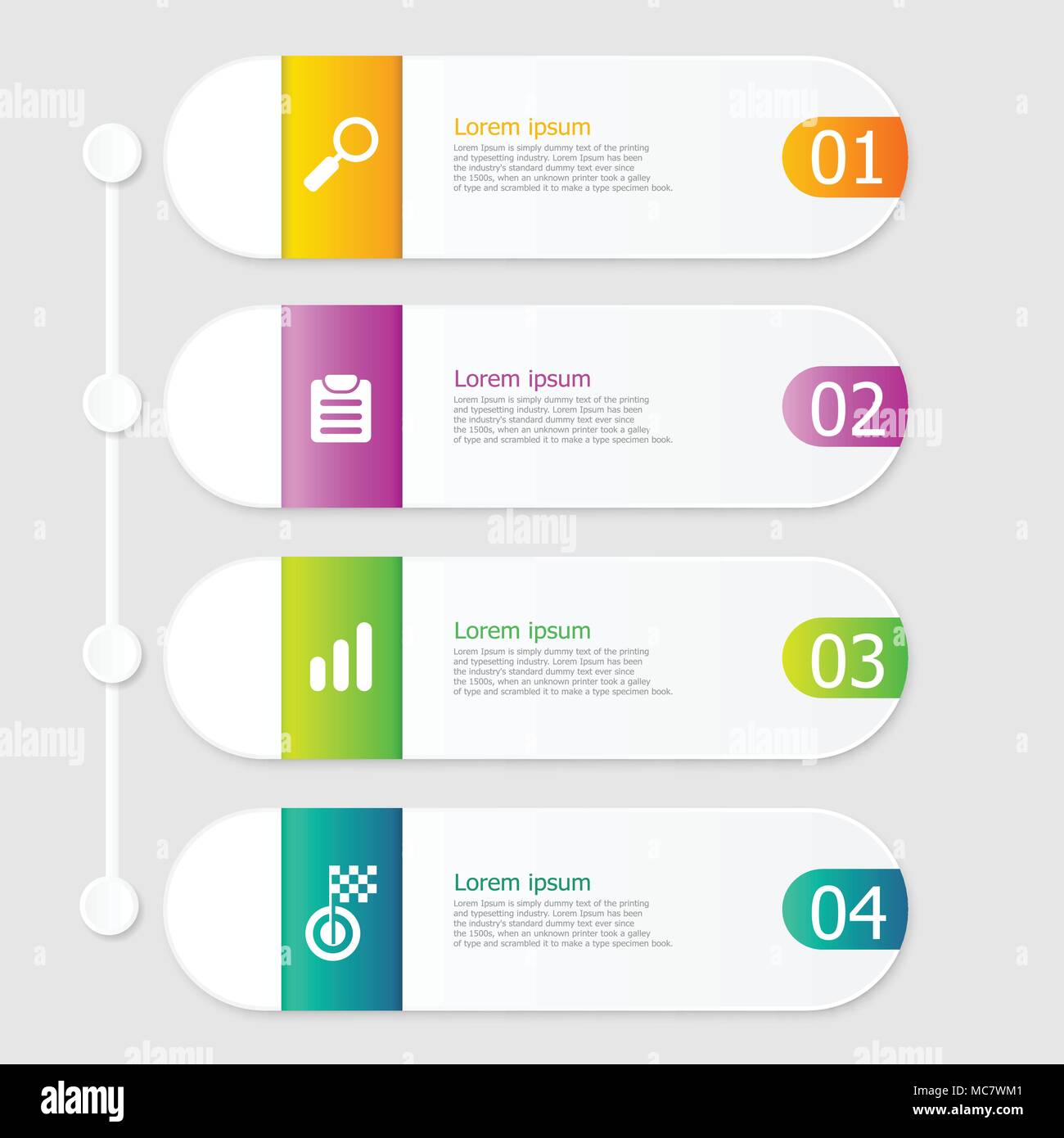 illustration of infographic elements layout 4 steps vector background ...