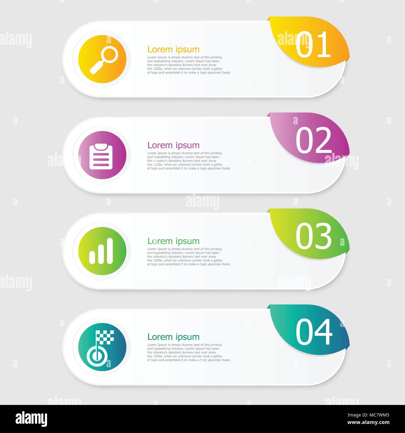 illustration of infographic elements layout 4 steps vector background ...
