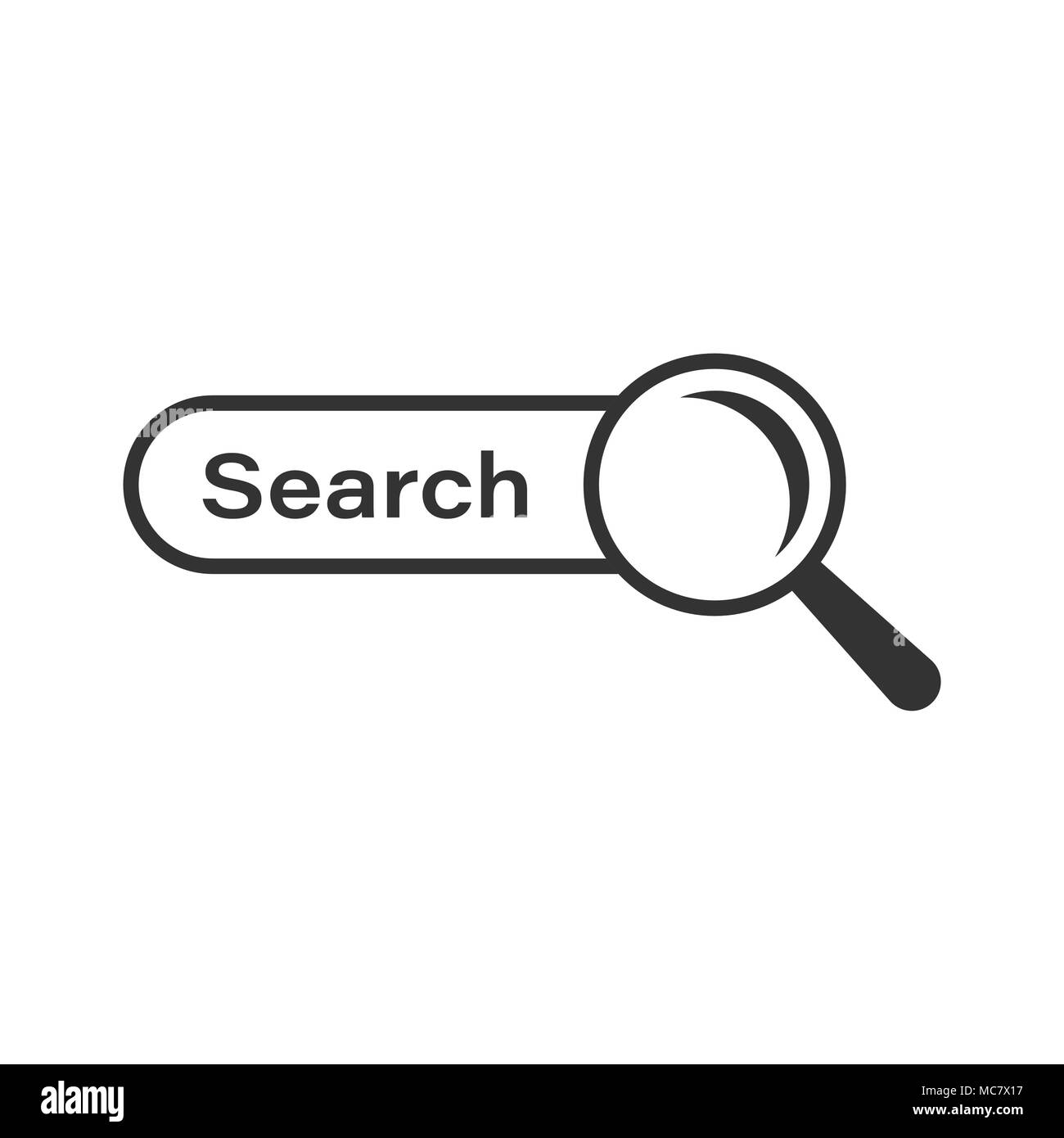 Search bar vector ui element icon in flat style. Search website form ...