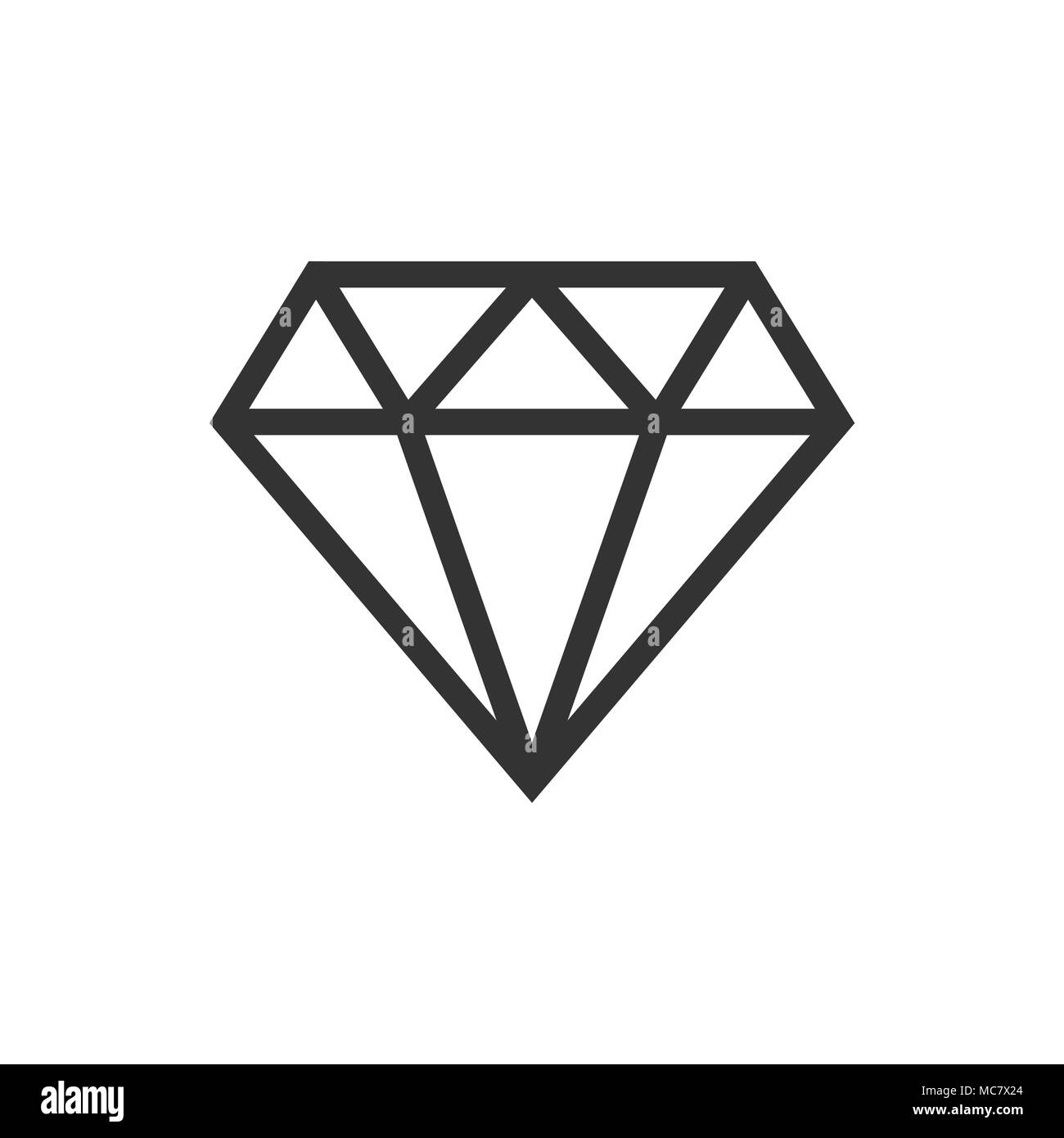 Diamond jewel gem vector icon in flat style. Diamond gemstone ...