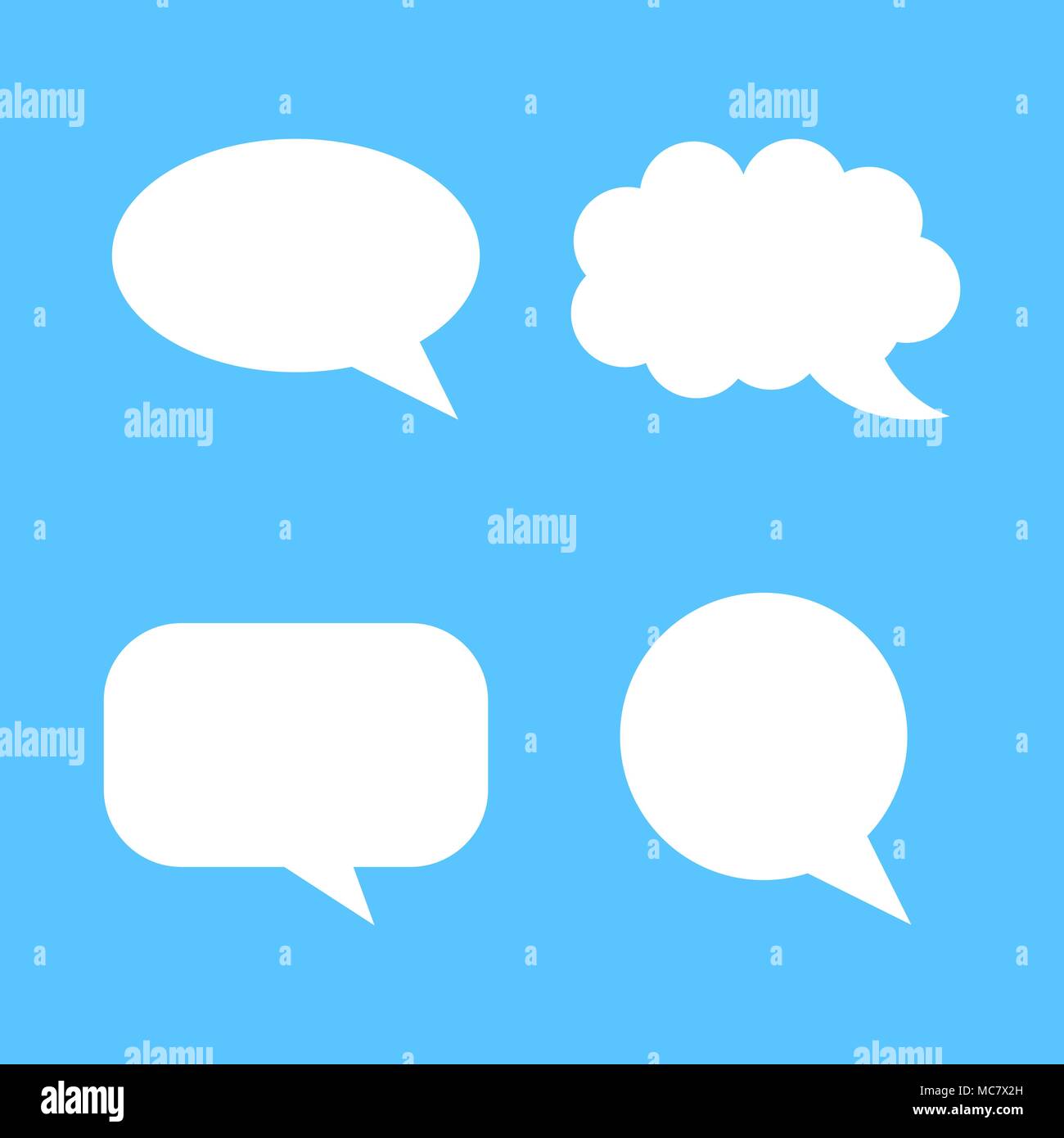 Blank empty speech bubble vector icon in flat style. Dialogue box on ...