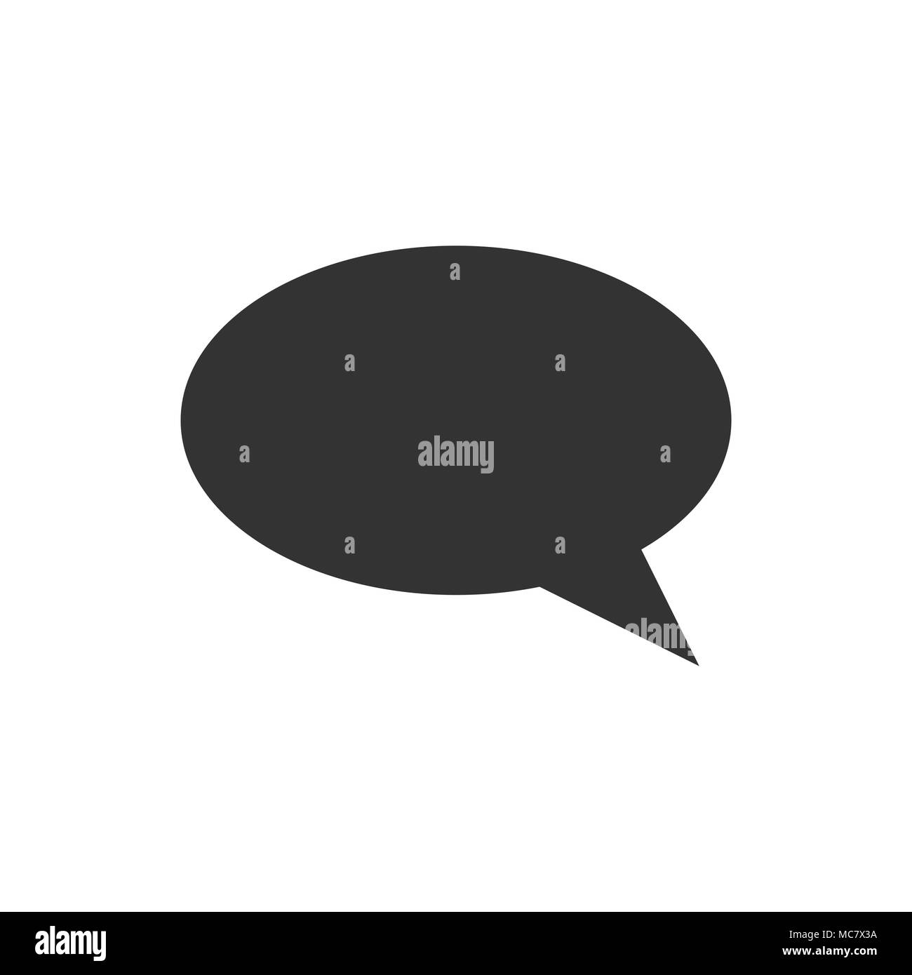 Blank empty speech bubble vector icon in flat style. Dialogue box on white isolated background ...