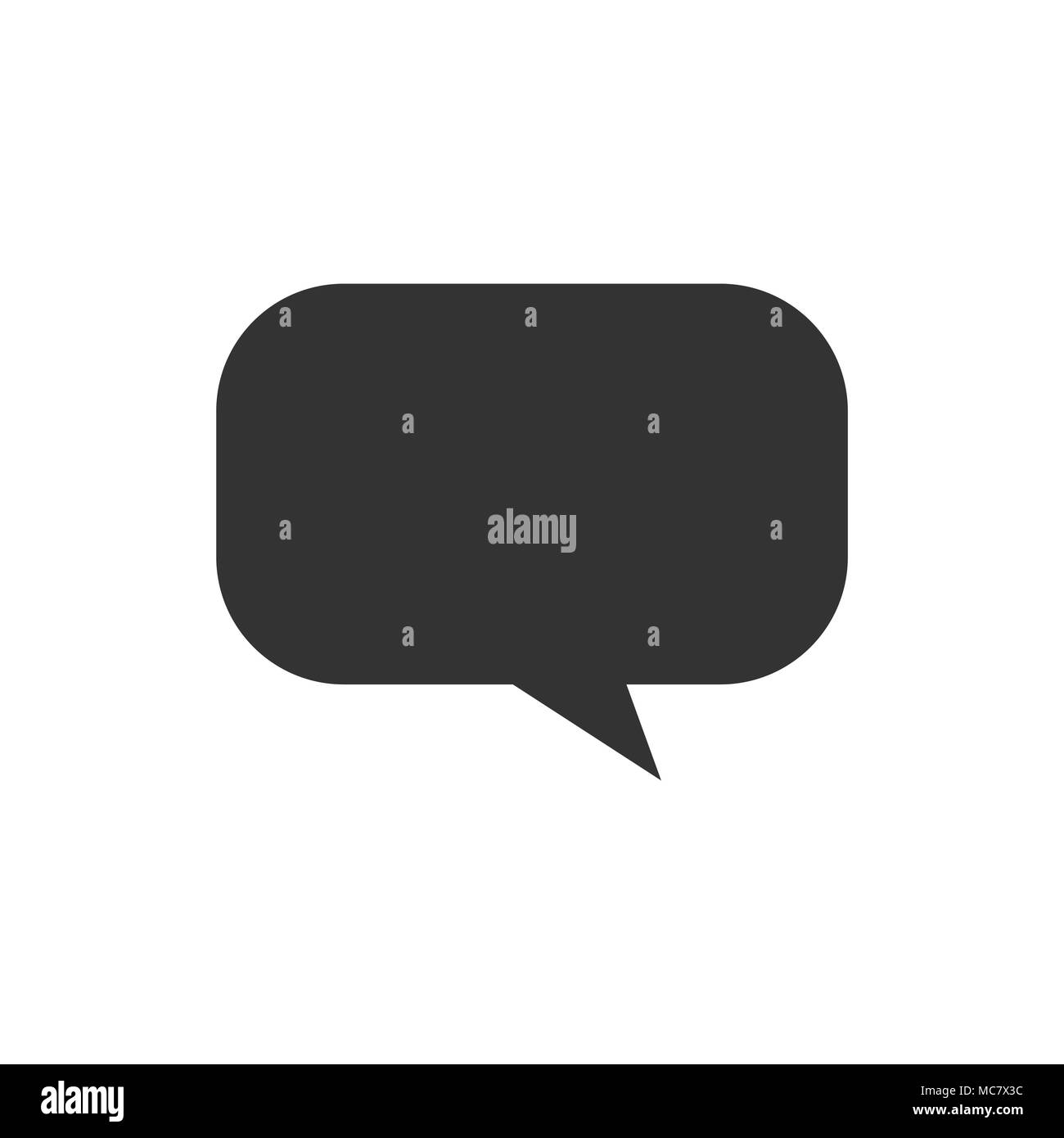 Blank empty speech bubble vector icon in flat style. Dialogue box on ...