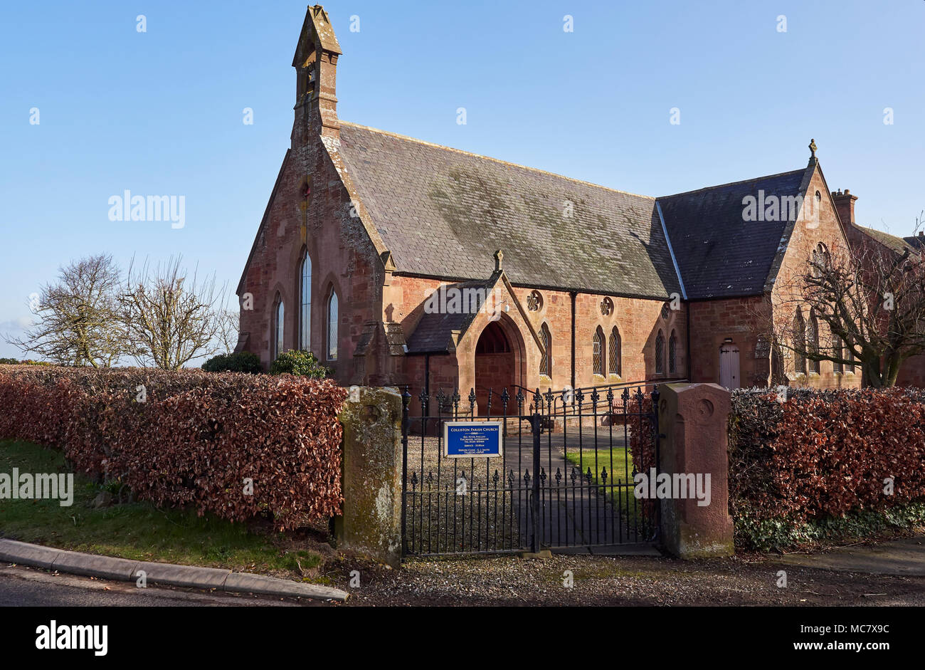 The Victorian Parish Church of Colliston, built in 1870 of Red ...