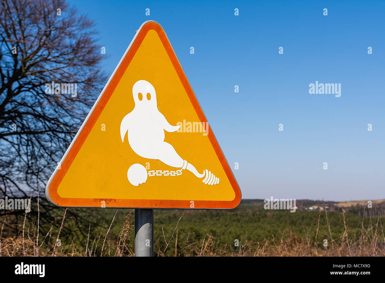 Ghost warning sign hi-res stock photography and images - Alamy