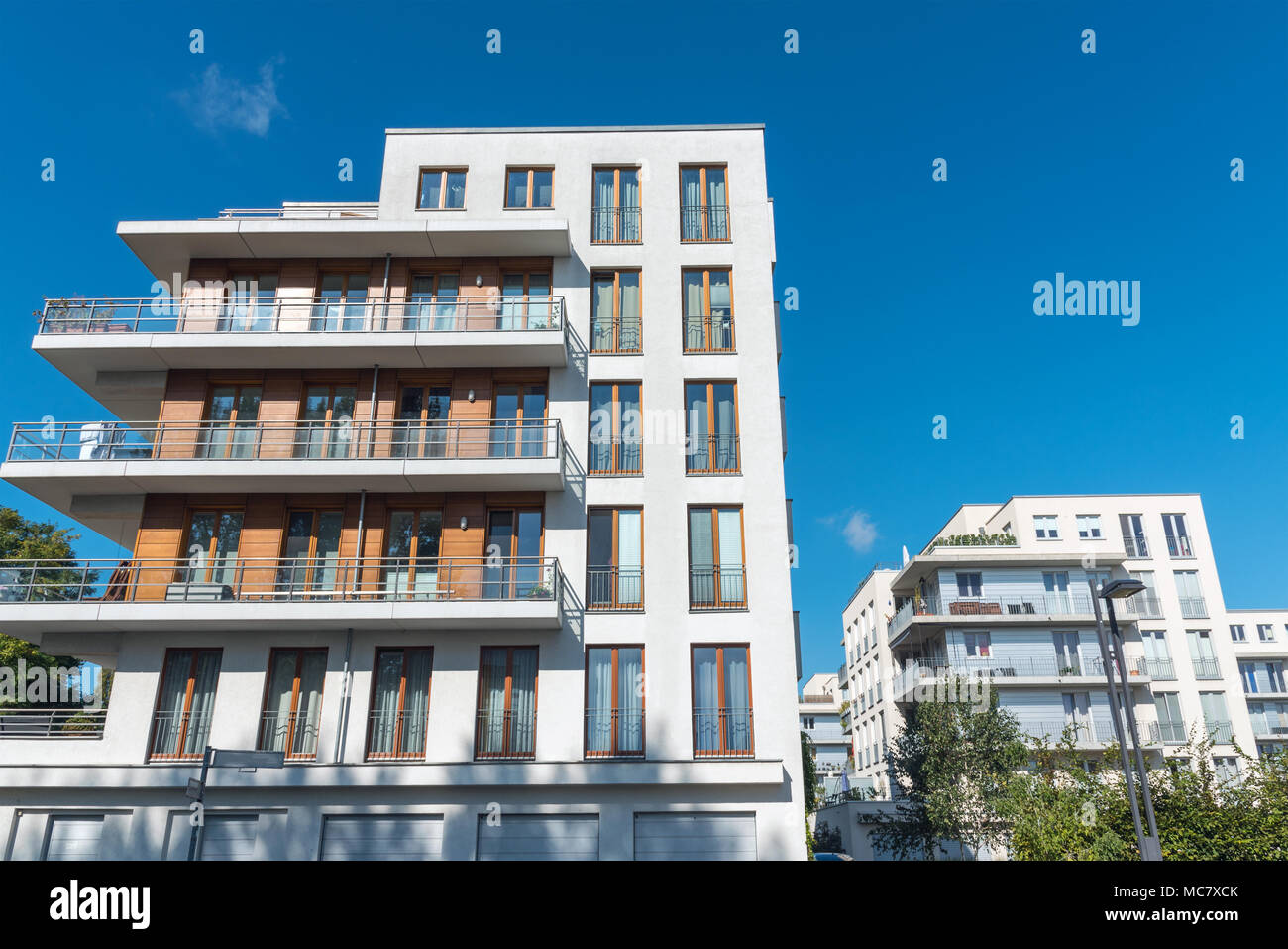 Modern white townhouses seen in Berlin, Germany Stock Photo - Alamy
