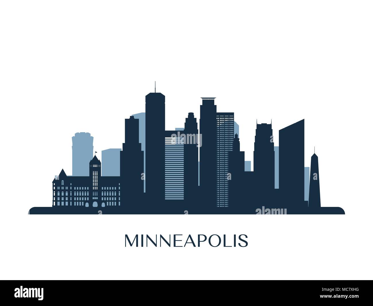 Minneapolis skyline silhouette hi-res stock photography and images - Alamy