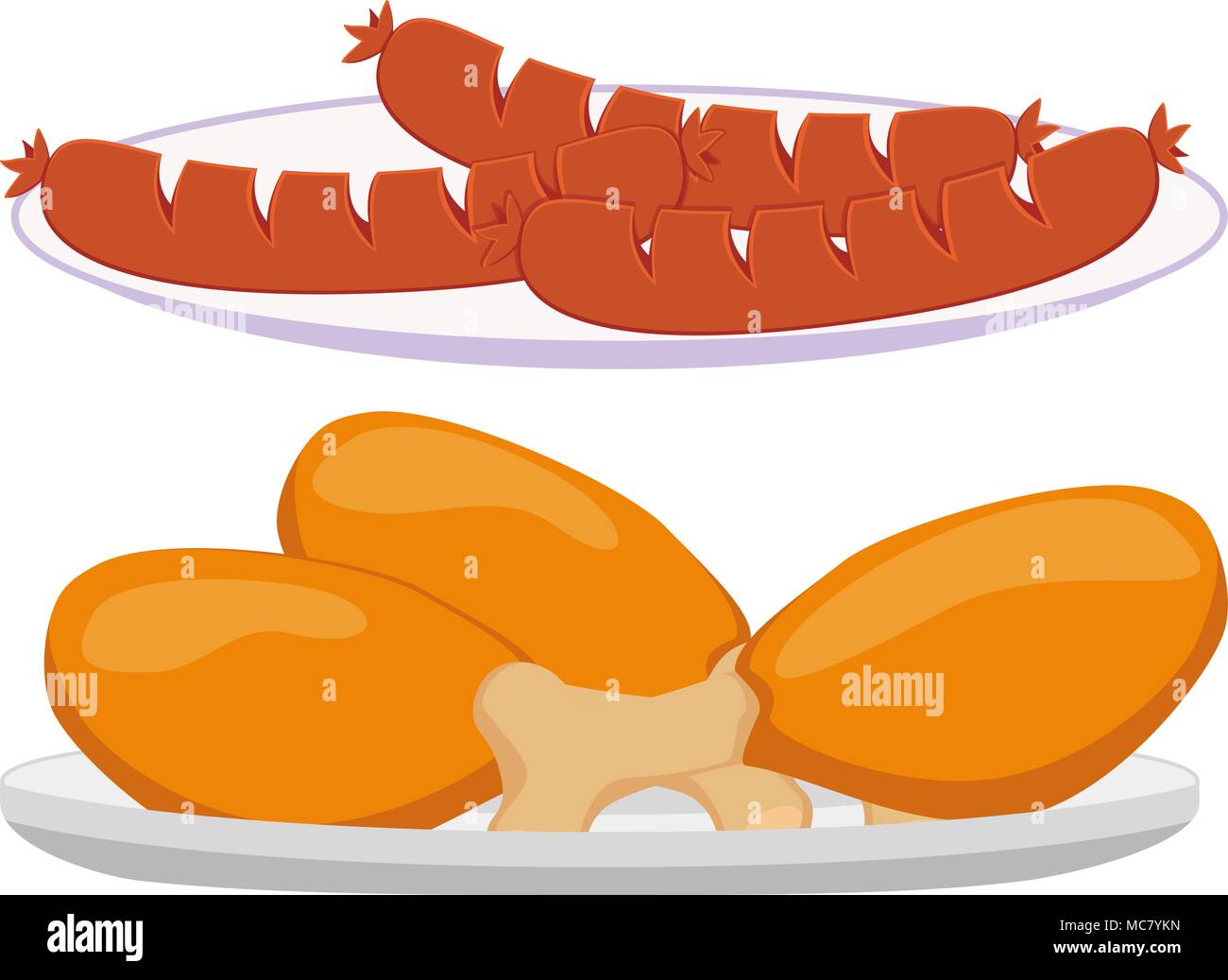 Colorful cartoon BBQ plate set Stock Vector Image & Art - Alamy