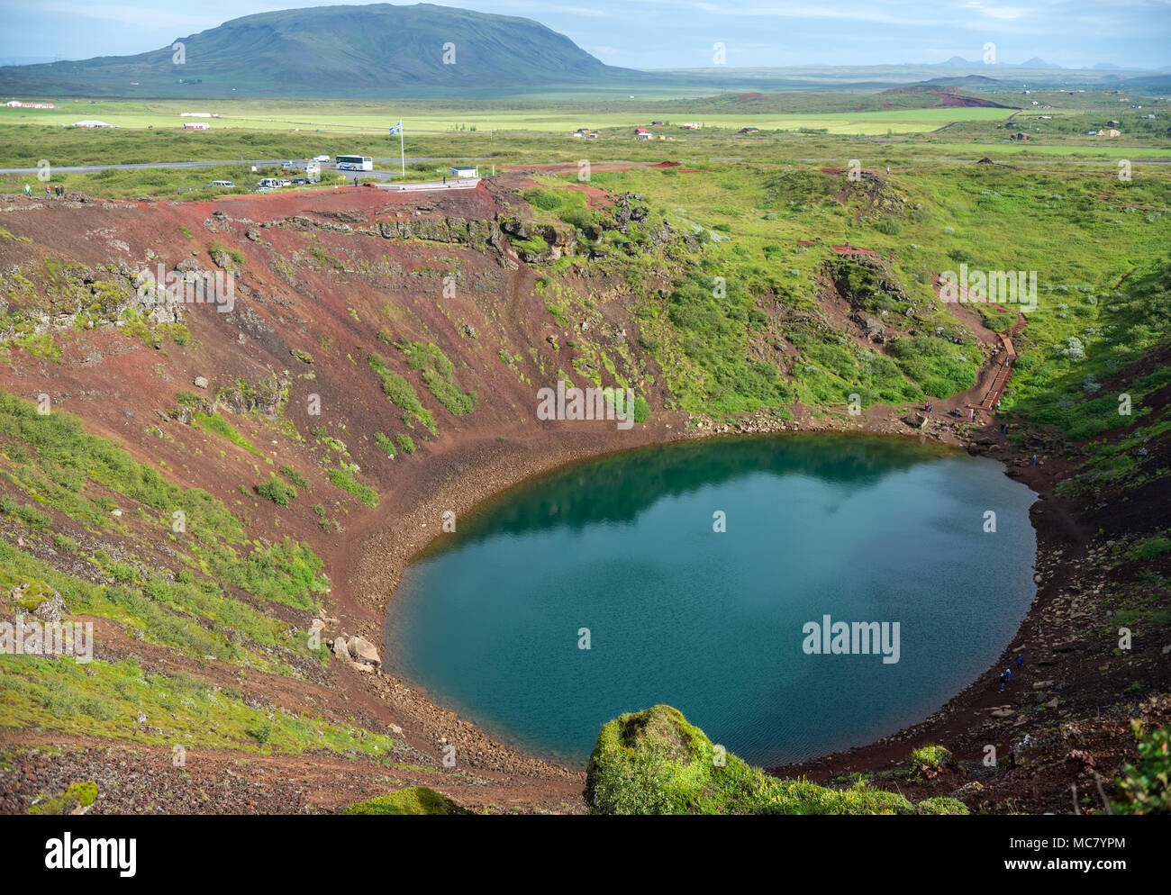 Kerið volcanic crater lake also called Kerid or Kerith in southern ...