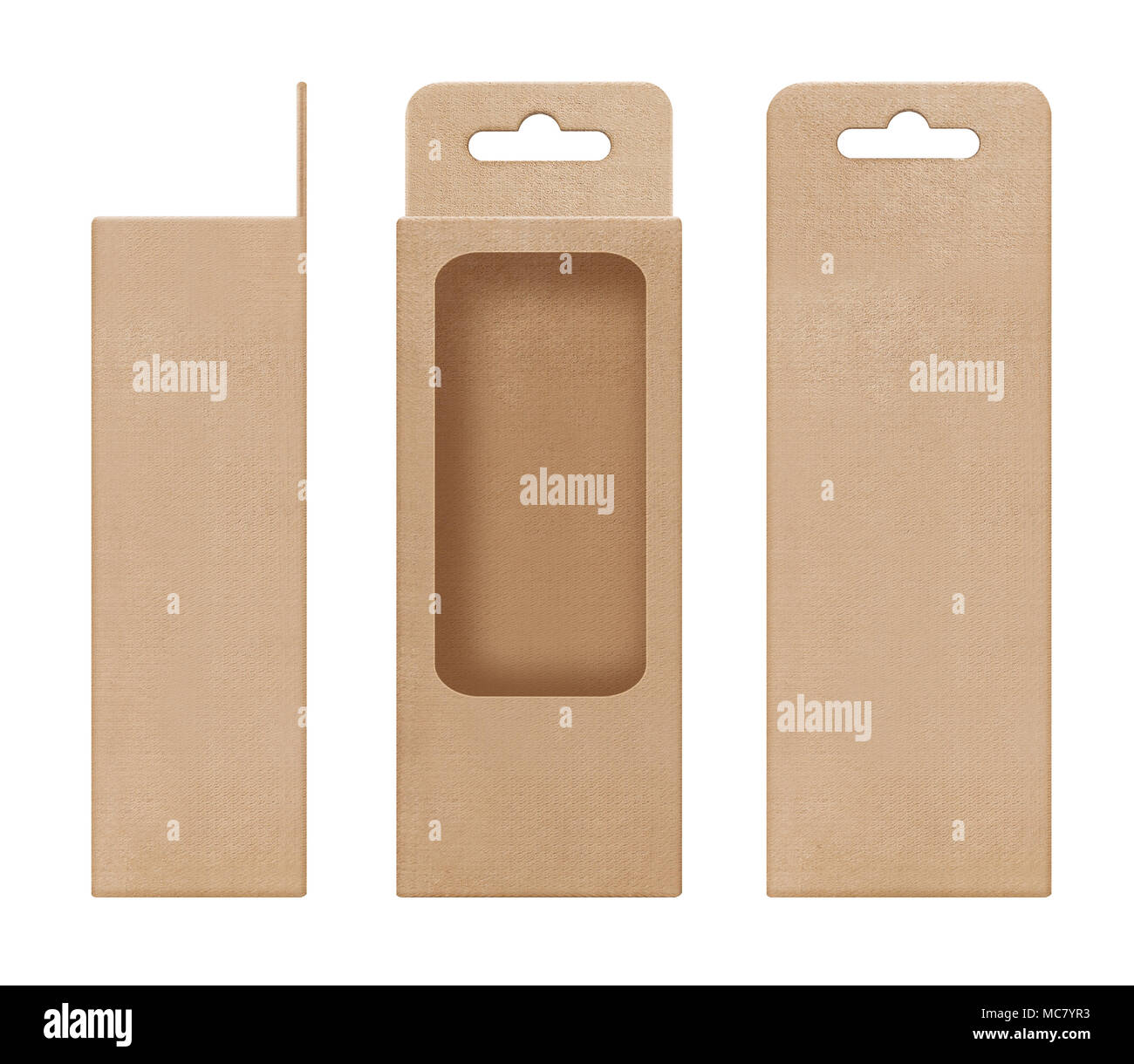 box, packaging, box brown for hanging cut out window shape open blank ...