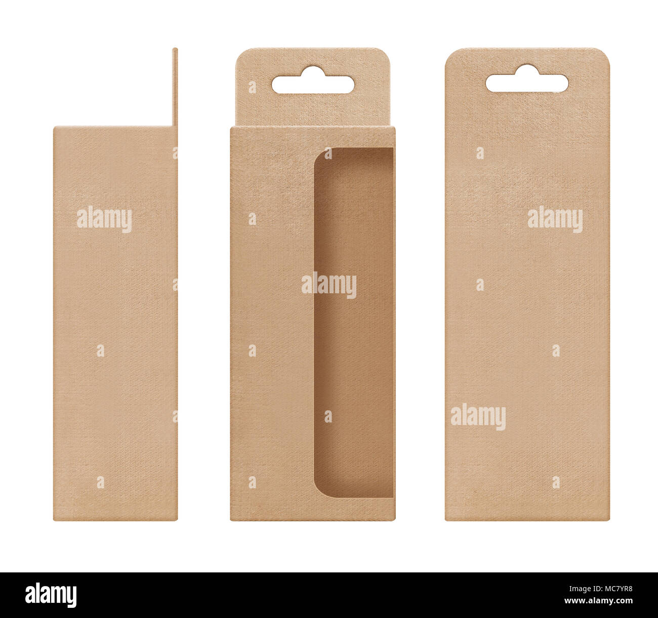 box, packaging, box brown for hanging cut out window shape open blank ...