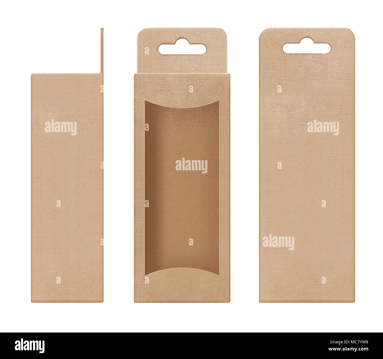 box, packaging, box brown for hanging cut out window shape open blank ...