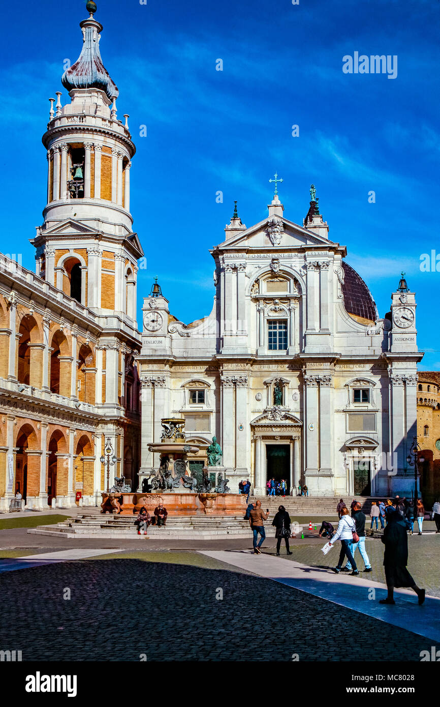 Italy Marche Loreto sanctuary : View of cathedral Stock Photo - Alamy