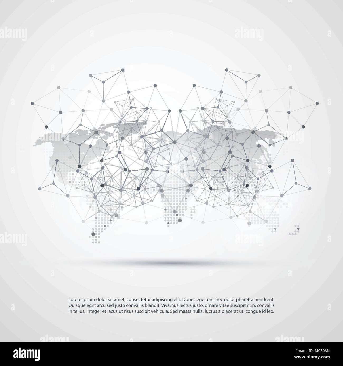 Cloud Computing and Networks with World Map - Abstract Global Digital ...