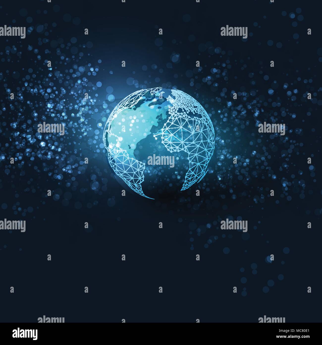 Cloud Computing and Networks Concept with Earth Globe - Abstract Global Digital Connections ...