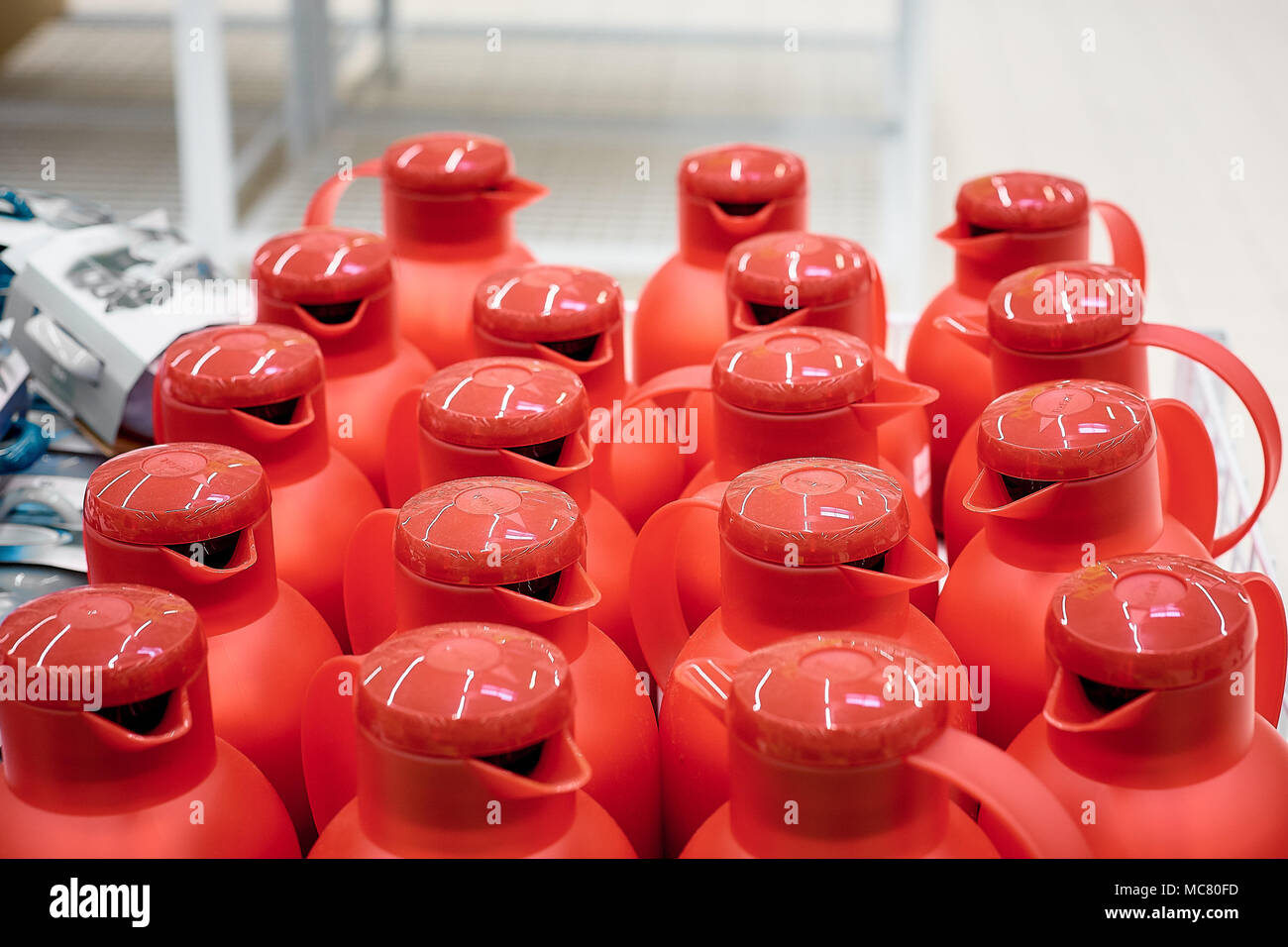 set of red plastic bottle cap isolated on white background Stock Photo ...