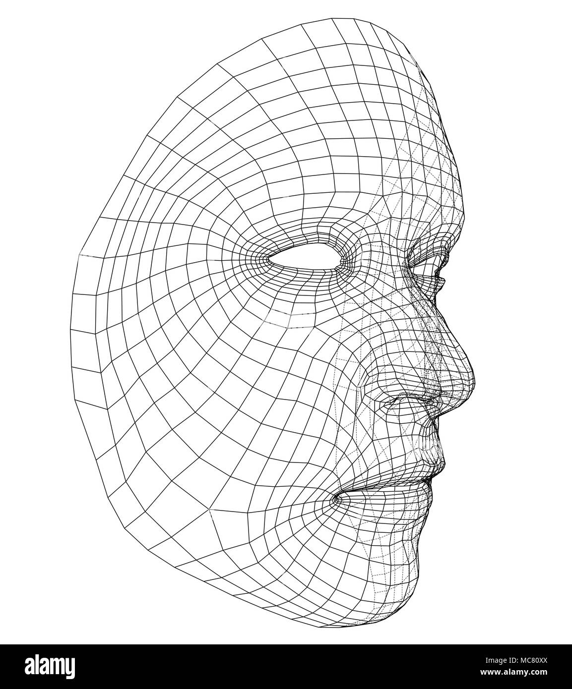 Wire-frame abstract human face Stock Vector Image & Art - Alamy