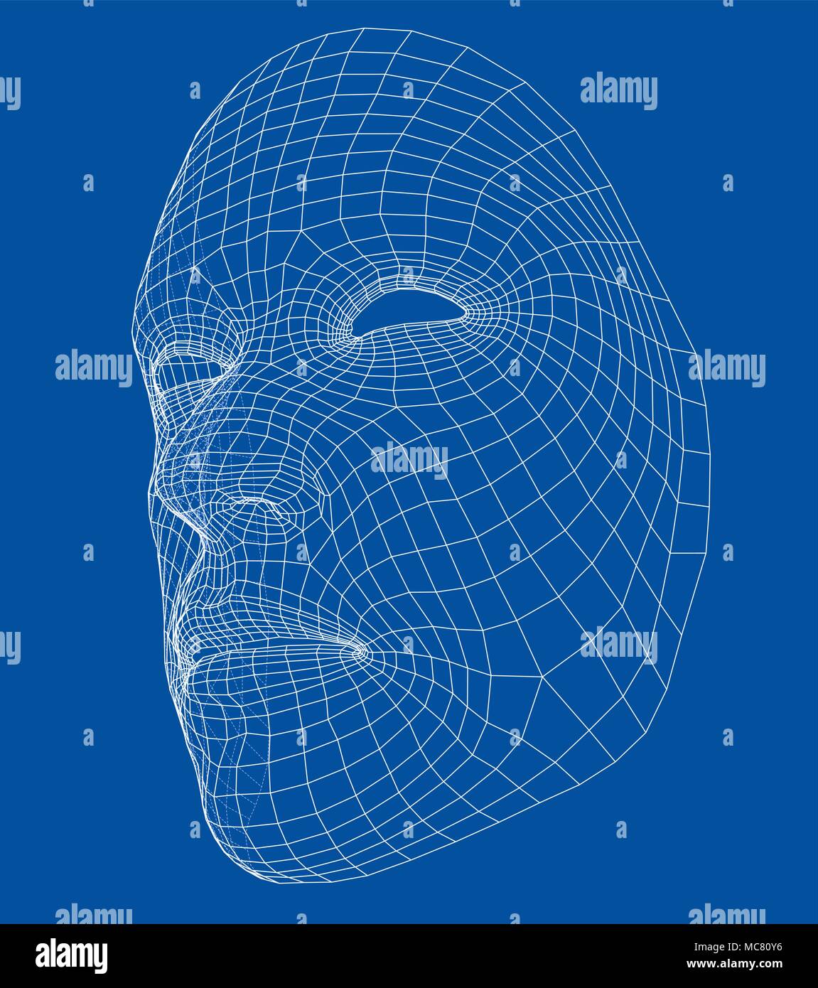 Wire-frame abstract human face Stock Vector Image & Art - Alamy