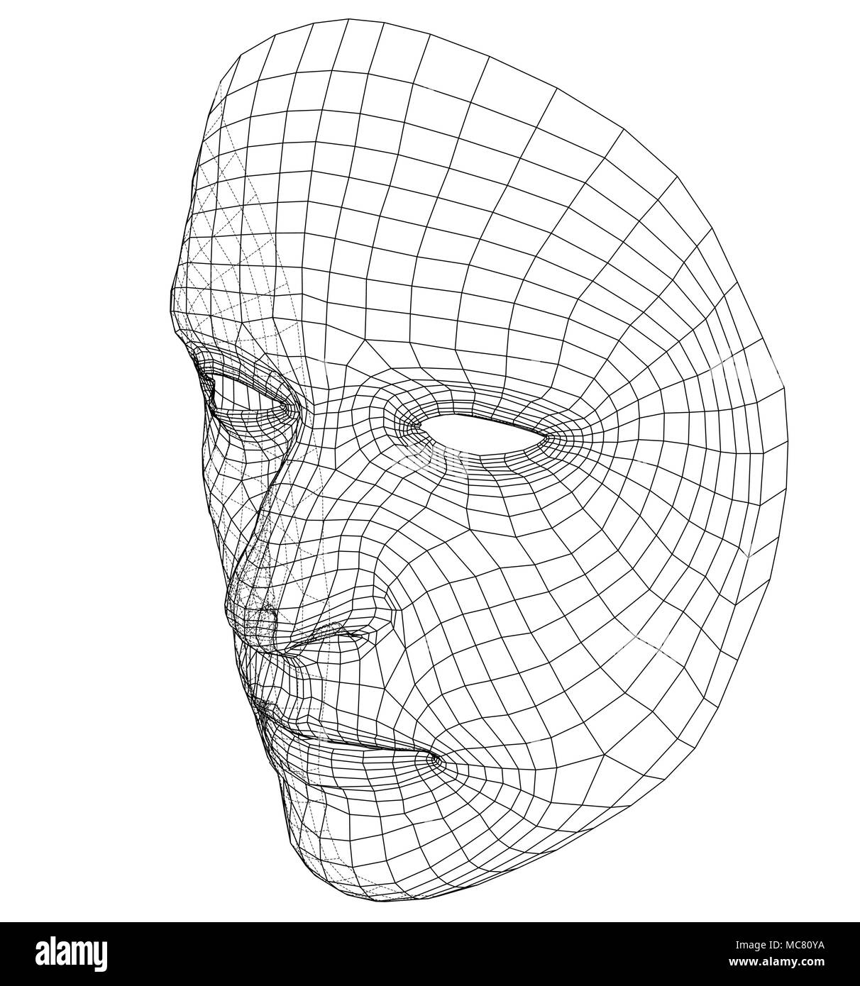 Wire-frame abstract human face Stock Vector Image & Art - Alamy