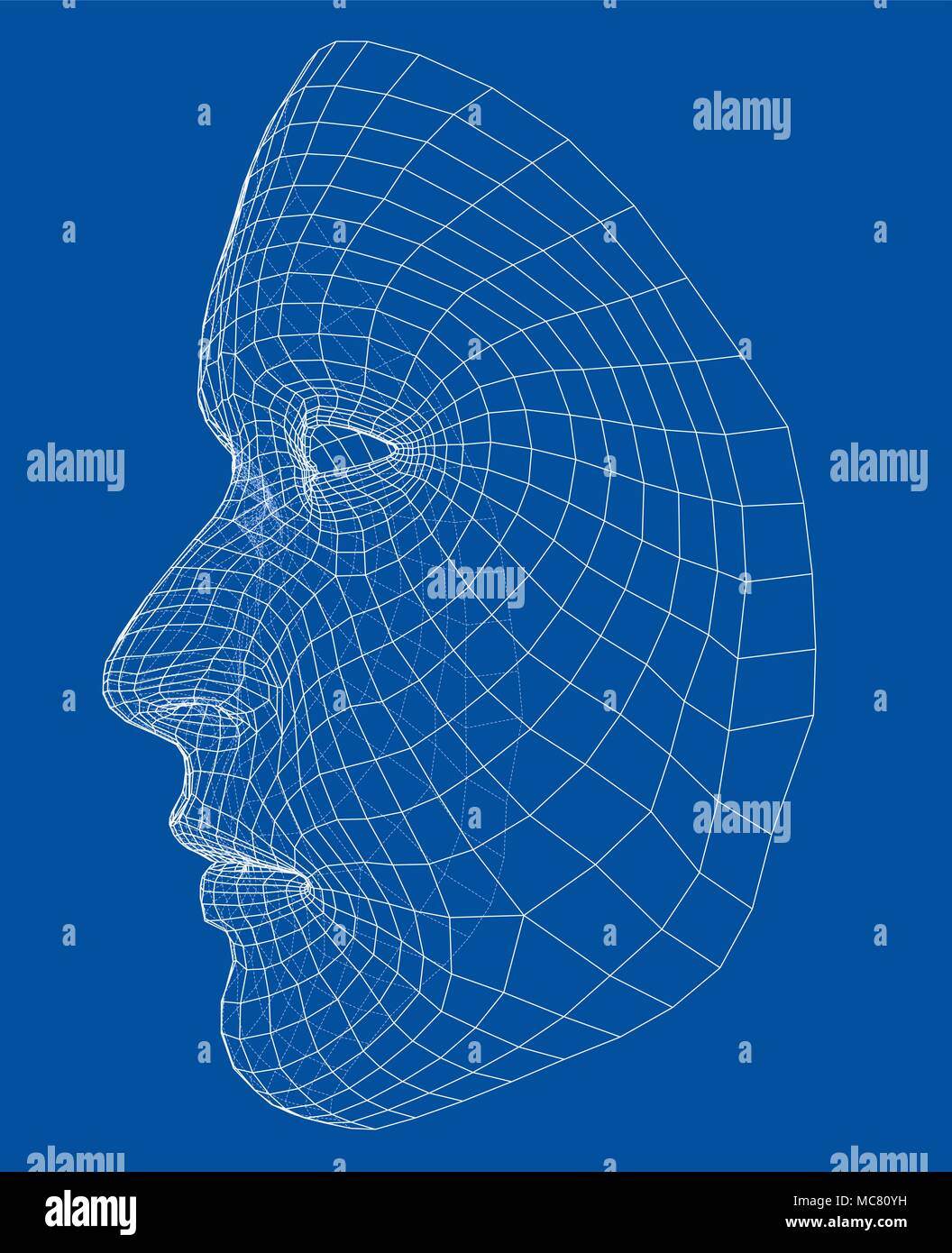 Wire-frame abstract human face Stock Vector Image & Art - Alamy