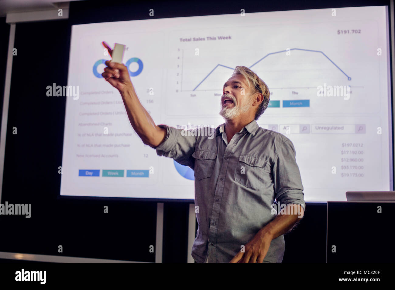 Man giving presentation Stock Photo - Alamy