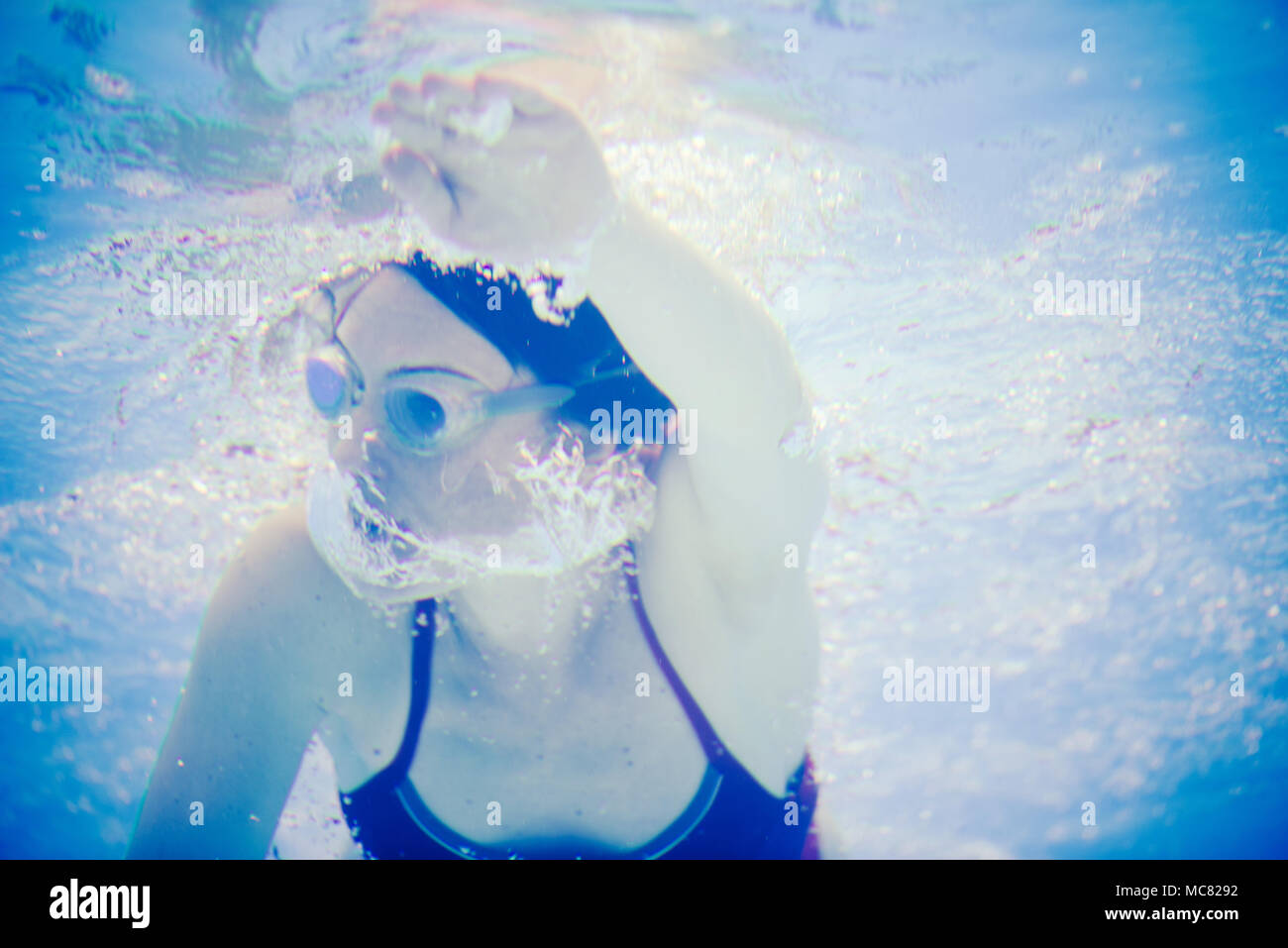 Woman underwater head hi-res stock photography and images - Alamy