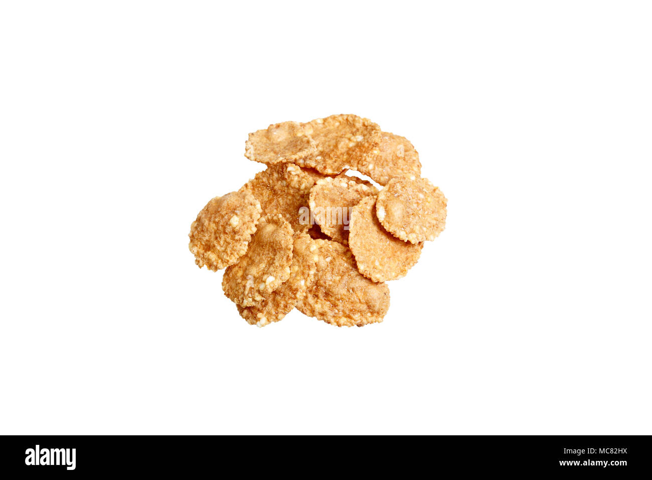 Crispy corn flakes. An isolated object. White background Stock Photo ...
