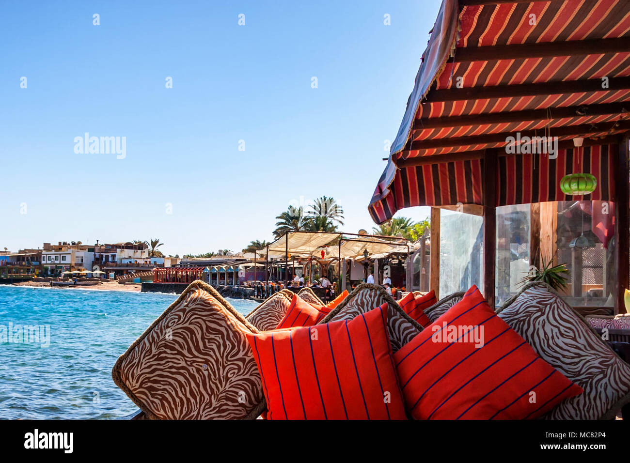 DAHAB, EGYPT - SEPTEMBER 2, 2010: Beautiful view of Red Sea coast and ...