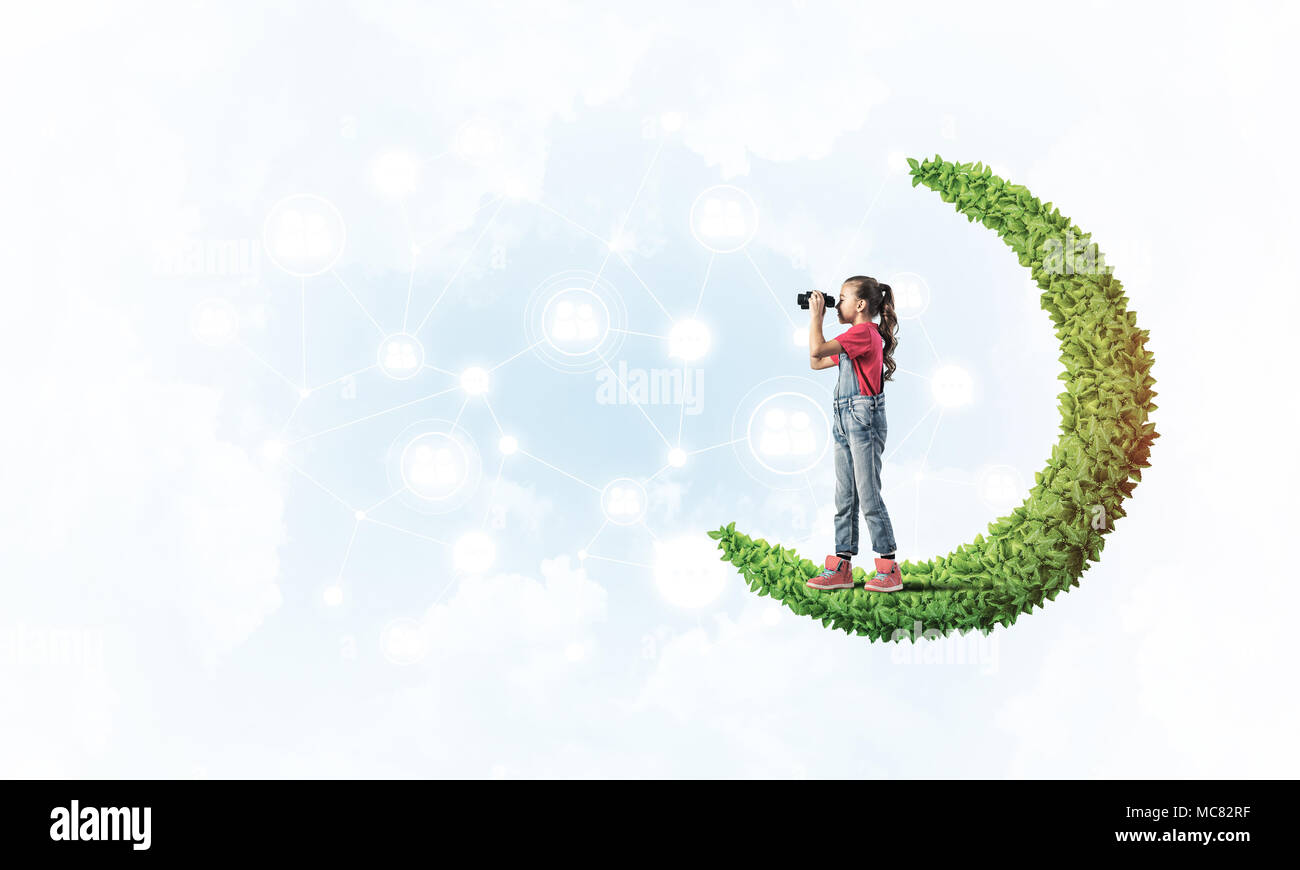 Idea of children Internet communication or online playing and pa Stock ...