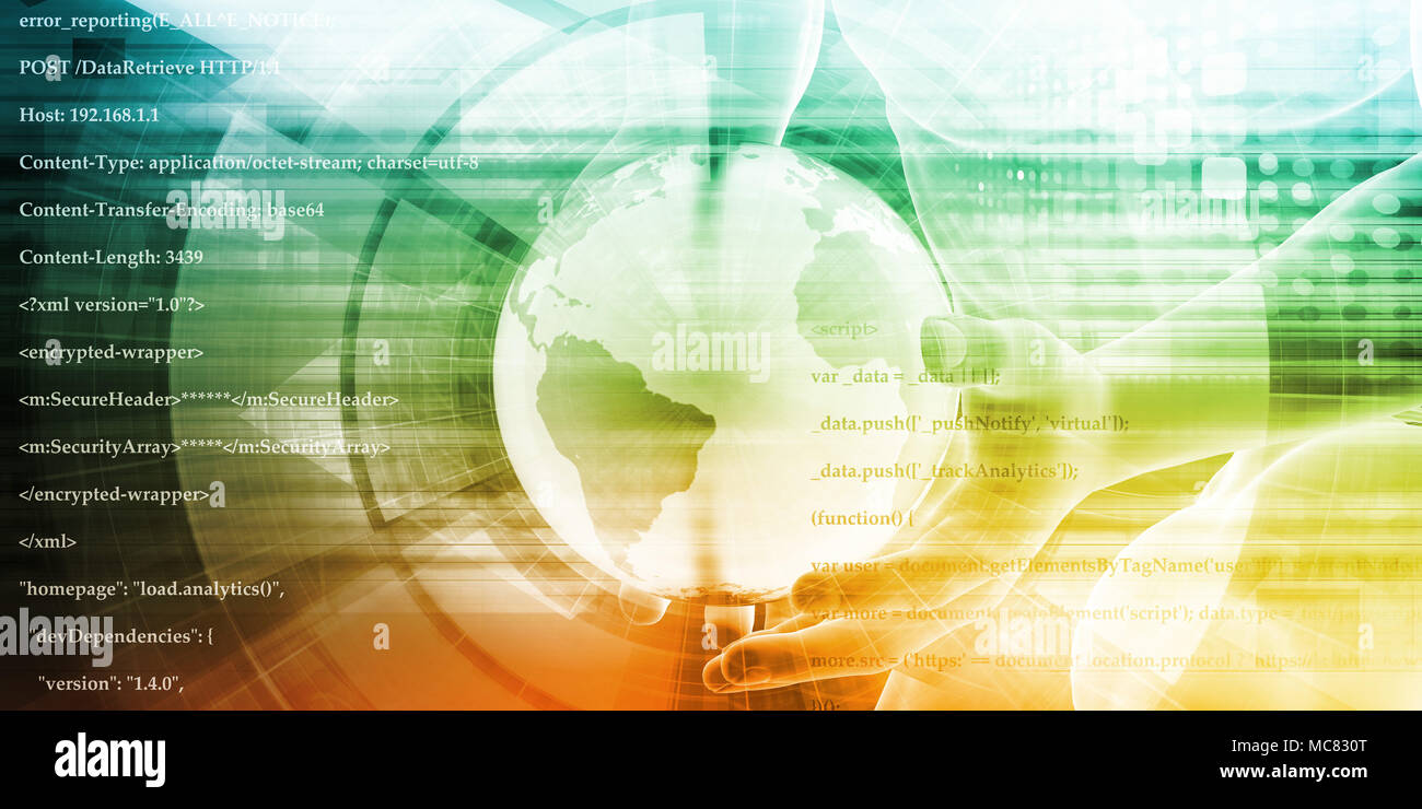 Global Digital Technology Concept with Monitors Screens Stock Photo - Alamy