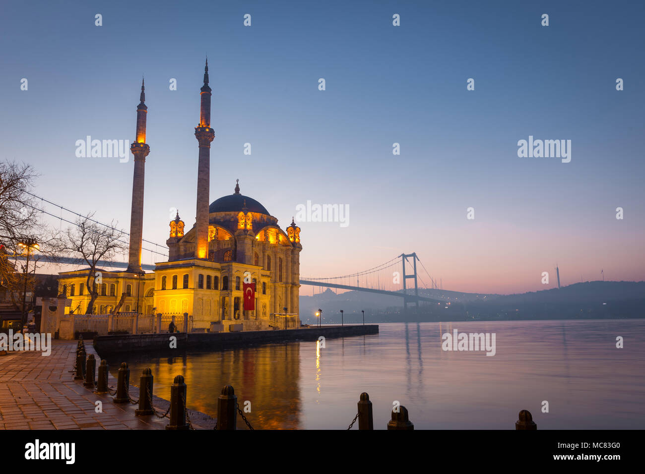 Buyuk Mecidiye Mosque in Ortakoy District, Istanbul City, Turkey Stock ...