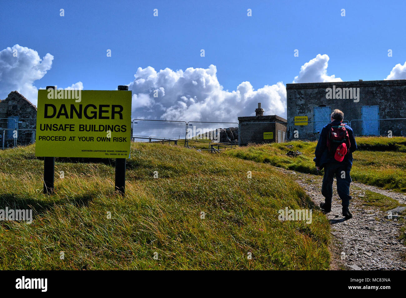 Unsafe military buildings on Cape Wrath, Highlands, Scotland Stock ...