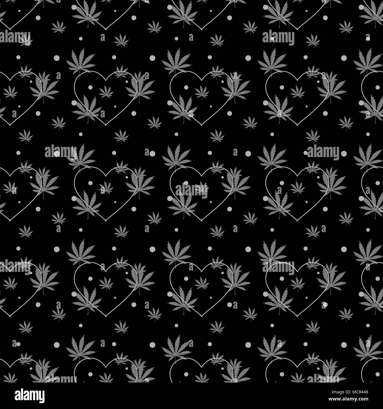 Cannabis marijuana and heart vector seamless pattern eps Stock Vector ...