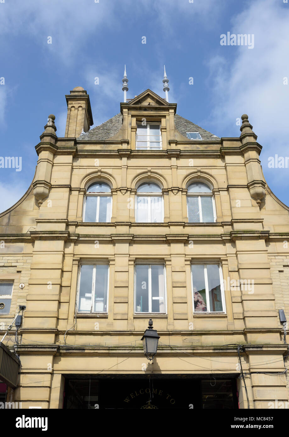 Borough market victorian covered market stone facade in Halifax west ...