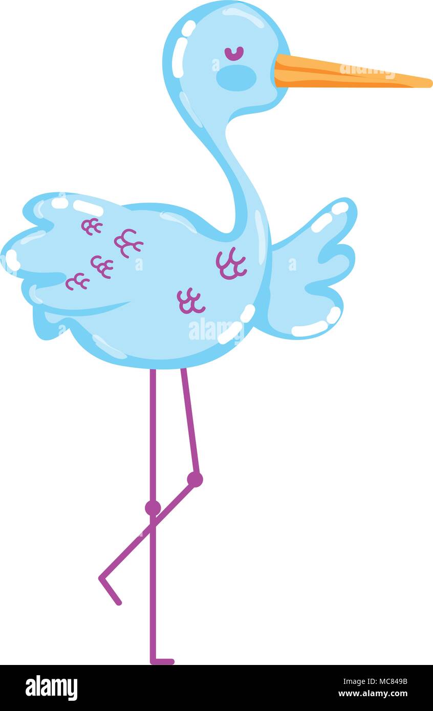 cute stork wild bird animal Stock Vector Image & Art - Alamy