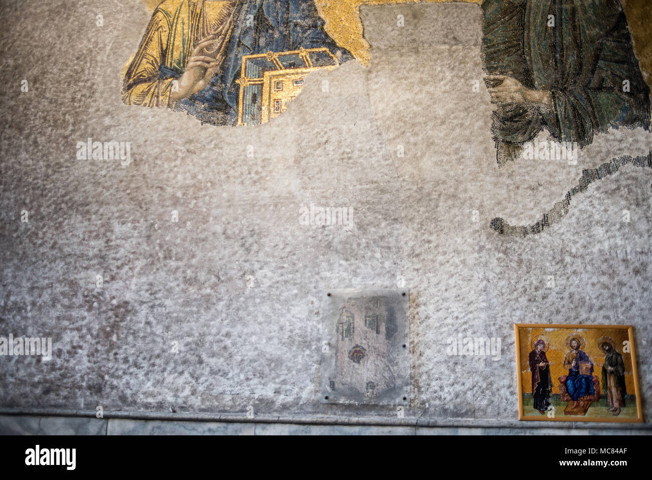 The Deesis Mosaic, Christ with the Virgin Mary and John the Baptist ...