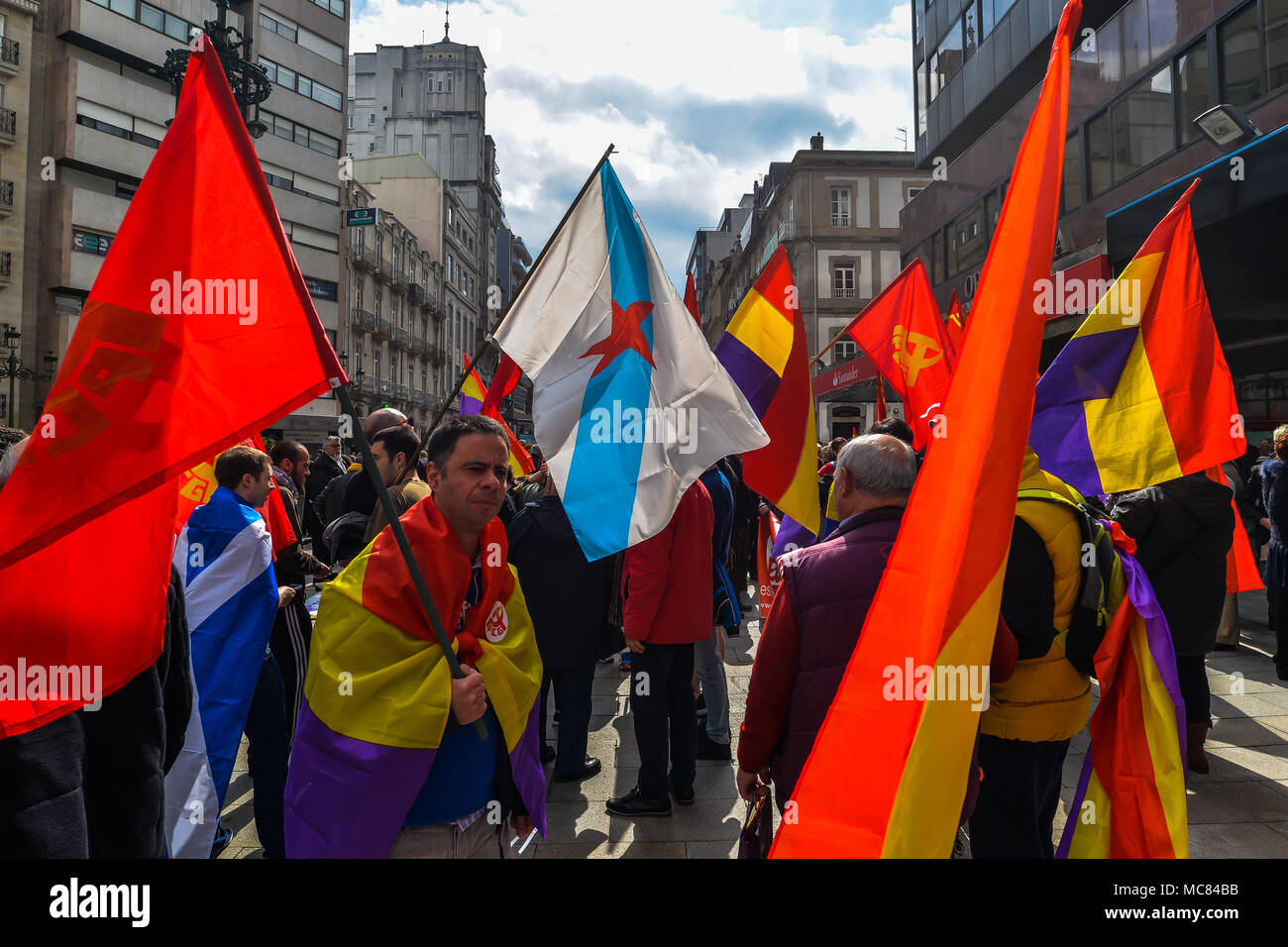 Vigo - Galicia - Spain - 14th April 2018 - March to commemorate the ...