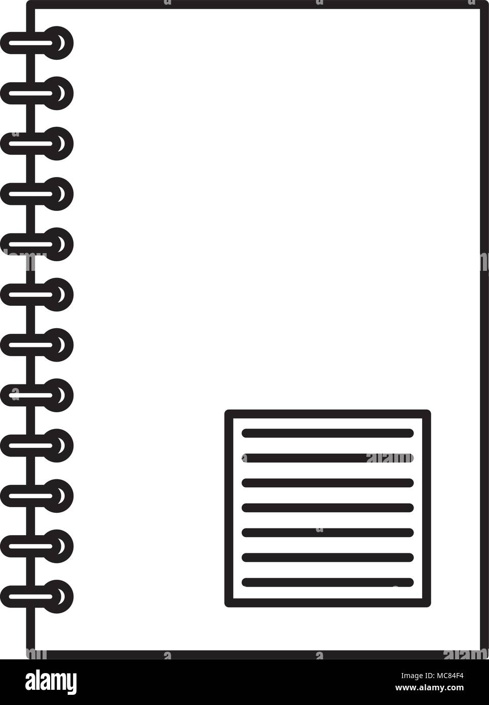line information notebook education school object Stock Vector Image ...