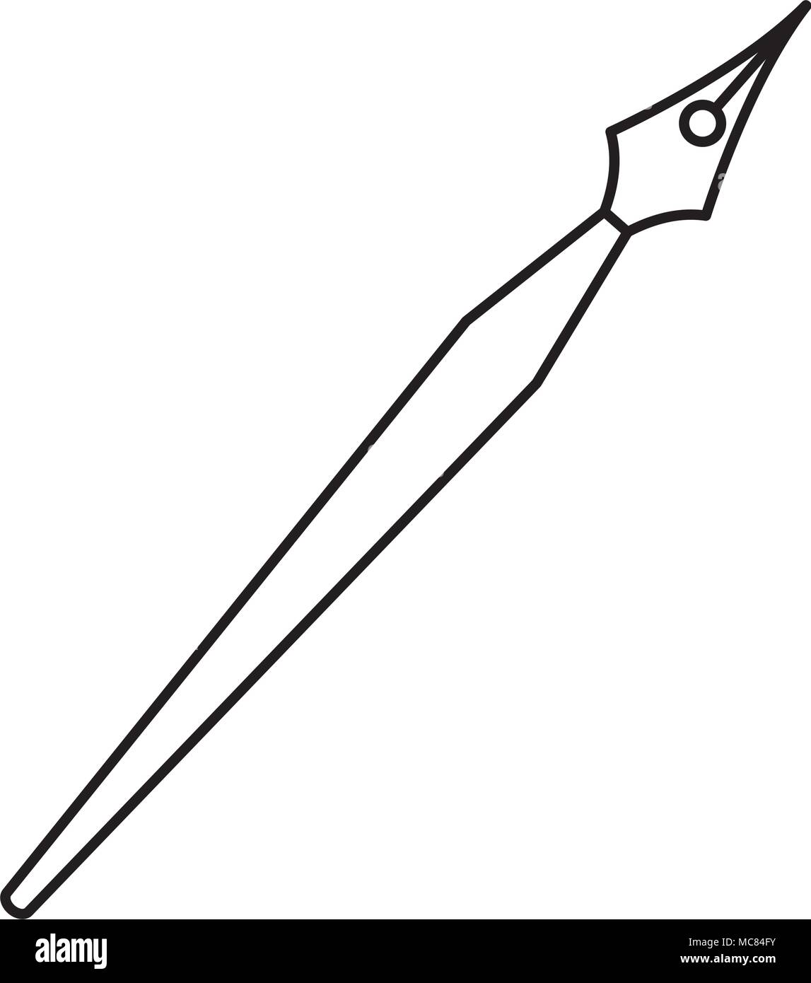 line art feather pen object design Stock Vector Image & Art - Alamy