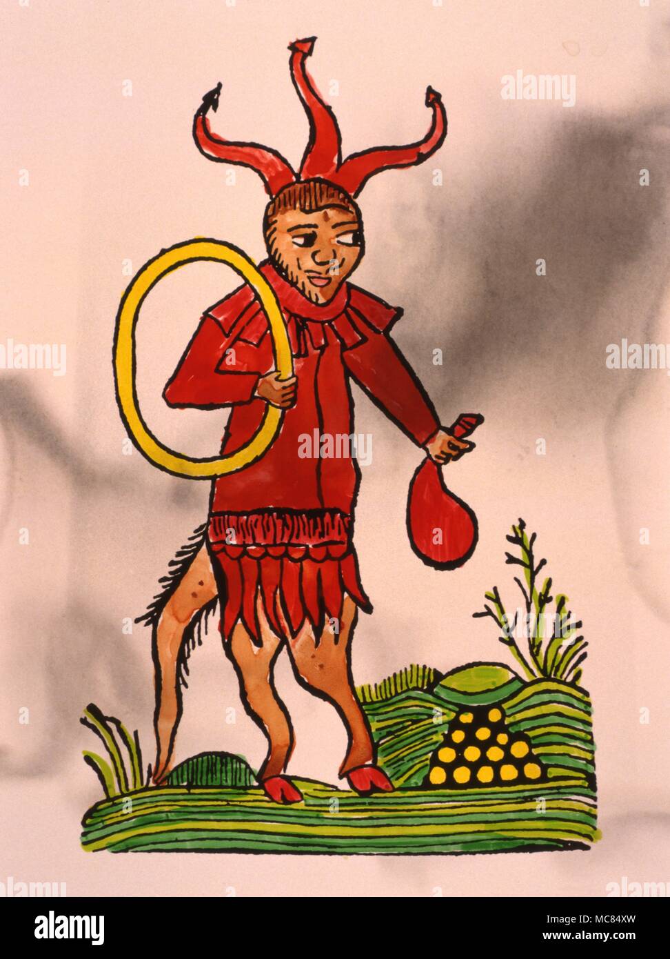 Demon revealing hidden or lost treasure. The imae is from the 'Grand ...